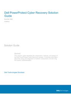 Dell EMC PowerProtect Cyber Recovery Solution Guide Dell Emc Powerprotect Cyber Recovery