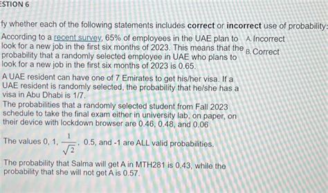 Solved Fy Whether Each Of The Following Statements Includes