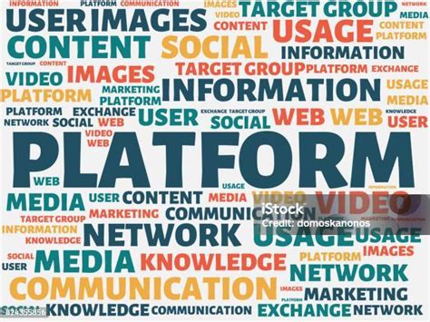 플랫폼단어와 이미지 연결 된 소셜 미디어 주제 단어 이미지 일러스트 레이 션 고객 참여에 대한 스톡 벡터 아트 및 기타 이미지 고객 참여 마케팅 만족한 Istock