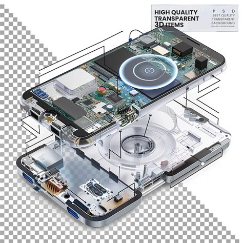 Premium Psd Exploded Diagram Showing Internal Components On