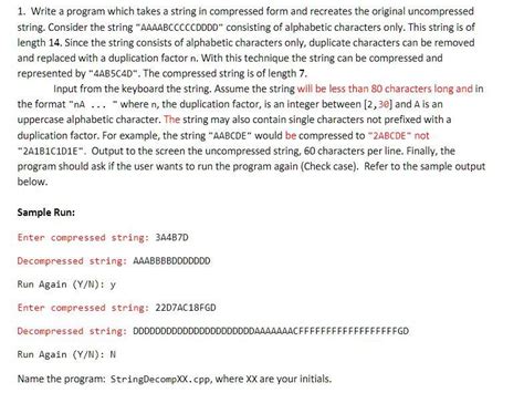 Solved Write A Program Which Takes A String In Compressed