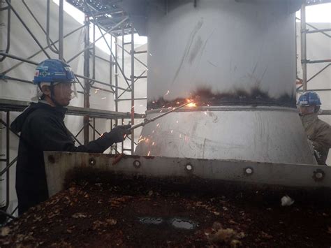 栃木県大田原市 工場煙突撤去工事 工場プラントの施工事例 機械据付解体建設工事などトータルで対応できる有限会社タテヌマテクノ