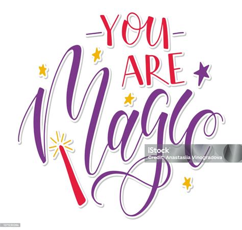 당신은 마법의 색 벡터 일러스트입니다 동기 부여 말 포스터에 대한 영감 따옴표 디자인 사진 오버레이 카드 티셔츠 인쇄 및 소셜 미디어 T 셔츠에 대한 스톡 벡터 아트 및