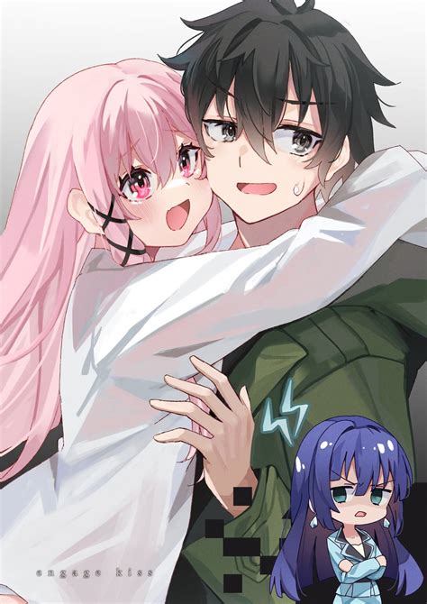 Kisara Yuugiri Ayano And Ogata Shuu Engage Kiss Drawn By Shiromoca