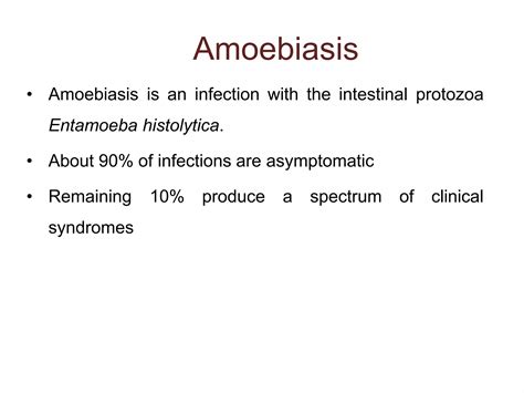Amoebiasis Pptx Digestive Disorders Diseases And Conditions