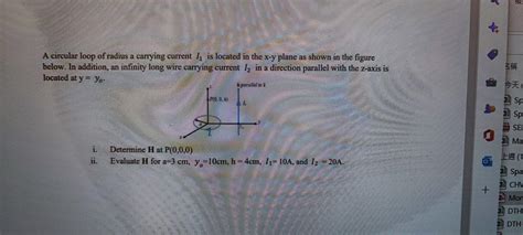 Solved A Circular Loop Of Radius A Carrying Current I Is Chegg
