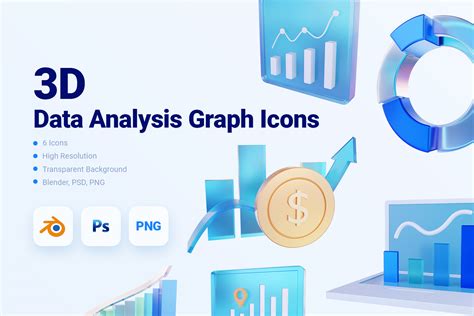 Data Analysis Graph 3d Illustration Pack 6 Business 3d Illustrations