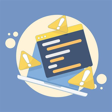 Coding Error Notification Concept Programming Application Or Software Window With Warning Sign