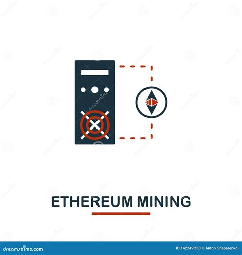 Ethereum Mining Icon Creative Two Colors Design From Crypto Currency Icons Collection Editorial
