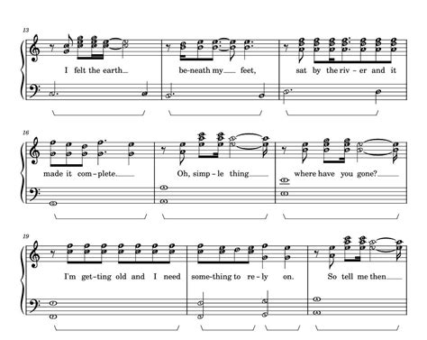 Somewhere Only We Know Keane Piano Sheet Music Score With Note Names C Major Etsy