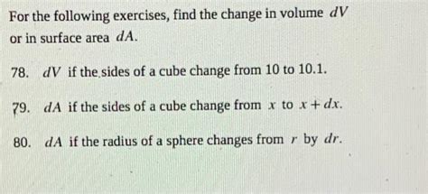 solved for the following exercises compute the values given