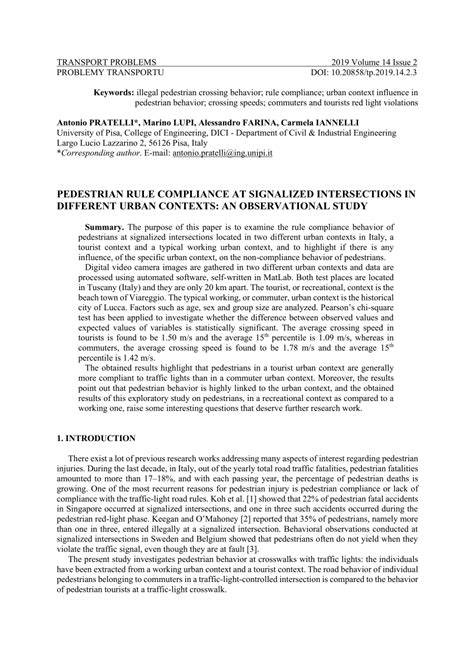 Pdf Pedestrian Rule Compliance At Signalized Intersections In