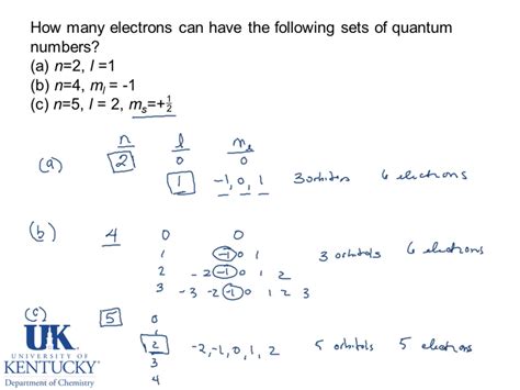 Homework And Exercises Calculating With Quantum Numbers And Shape Of