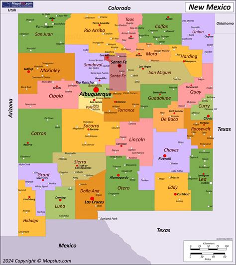 Map Of New Mexico State Usa