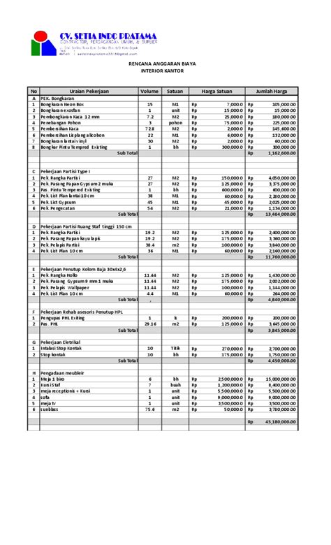 Contoh Dokumen Rab Xls Perhitungan Rab Lengkap Excel Untuk Rumah Rp Riset