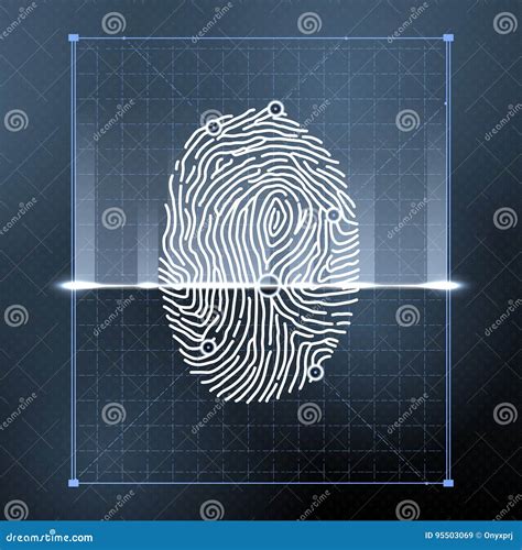 Fingerprint Biometric Scan For Personal Verification Security Vector Background Illustration