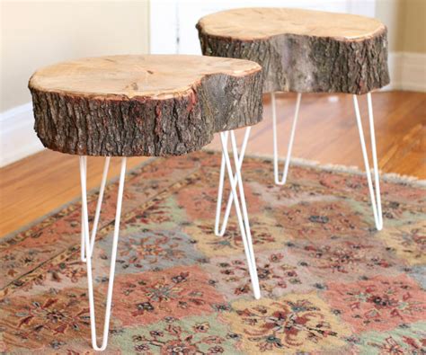 DIY Rustic End Table From Tree Stump Slice Shelterness