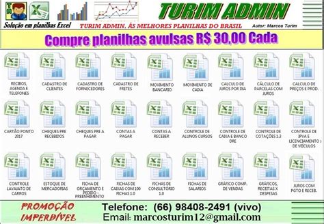 Turim Admin Planilhas Prontas Excel Compre Planilhas Prontas Por 3000