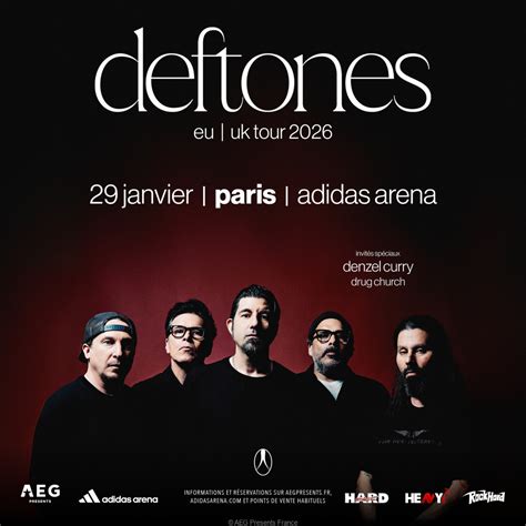 Deftones En Concert à Ladidas Arena à Paris En Janvier 2026