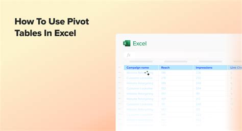 How To Use Pivot Tables In Excel Your Comprehensive Guide