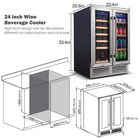 Bodegacooler Wine And Beverage Cooler 24 Built In Dual Zone 19 Bottles