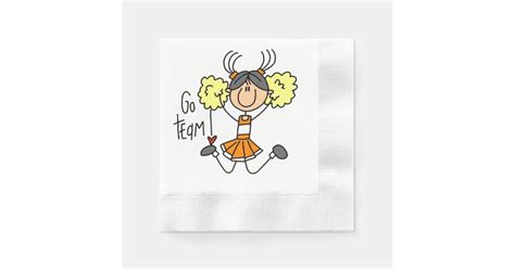 Orange Go Team Cheerleader Paper Napkins Zazzle