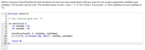 Solved Define A Function Coordtransform That Transforms
