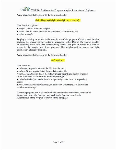 Solved Icm Comp 1012 Computer Programming For Scientists