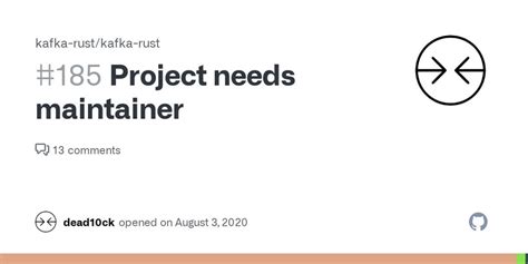 Kafka Rust Project Needs Maintainer Rrust