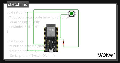 Led Blinking With Push Button Wokwi Esp32 Stm32 Arduino Simulator