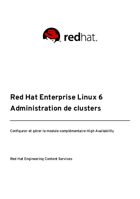 Pdf Red Hat Enterprise Linux 6 Administration De Clusters Configurer Et Gérer Le Module