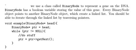 We Use A Class Called Binarynode To Represent A Gene
