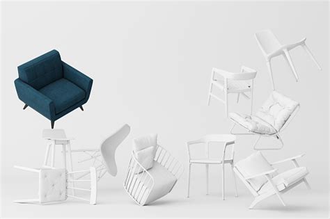 빈 배경에 파스텔 의자 미니멀리즘과 설치 예술의 개념 3d 렌더링 모형 의자에 대한 스톡 사진 및 기타 이미지 의자 소파 암체어 Istock