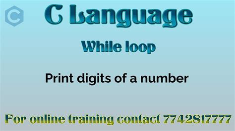 C Program To Print Digits Of A Number Youtube