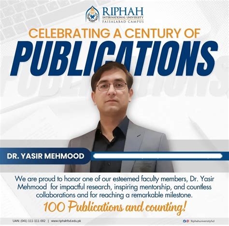 100publications Researchexcellence Academicachievement Dr Yasir