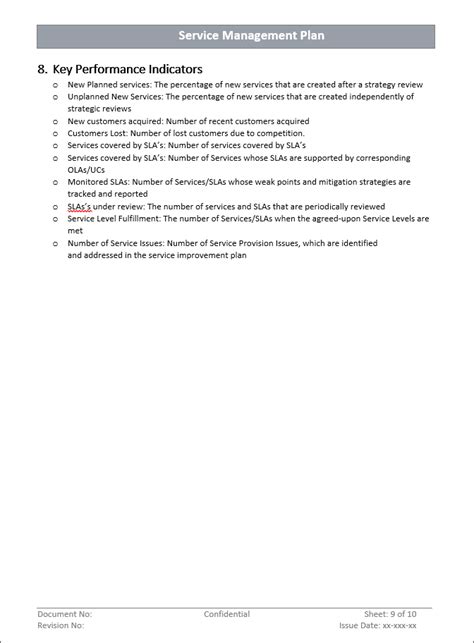 Service Management Plan Template Itsm Docs Itsm Documents And Templates