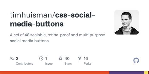 Github Timhuisman Css Social Media Buttons A Set Of Scalable Retina Proof And Multi