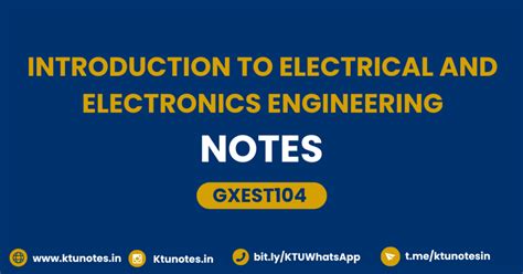 Ktu Introduction To Electrical And Electronics Engineering Notes Gxest104