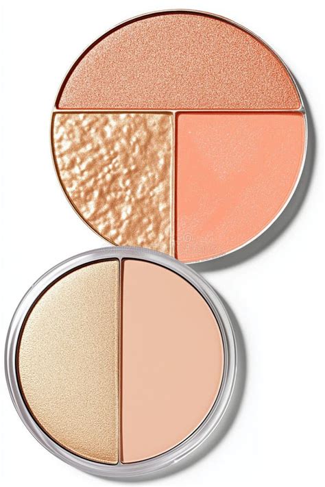 Cosmetic Makeup Palette Featuring Cream Blush Highlighter In Circular