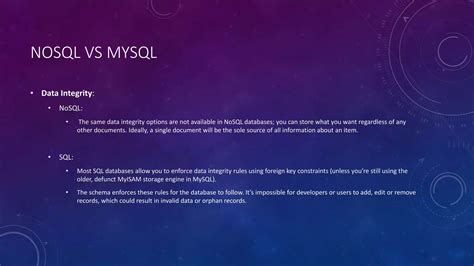 NOSQL Vs SQL PPT