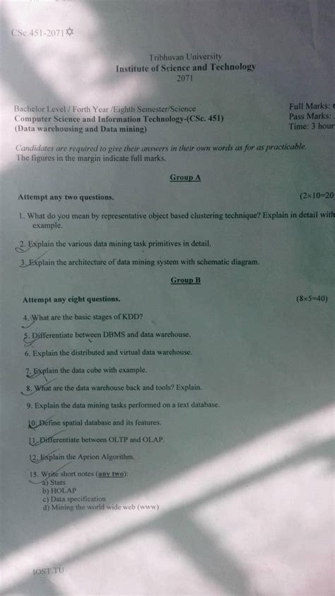 8th Sem Old Questions Ii ~ Bsc Csit Blog