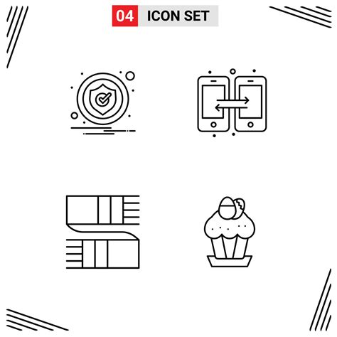 4 Universal Line Signs Symbols Of Alert Clothing Security Share Scarf Editable Vector Design