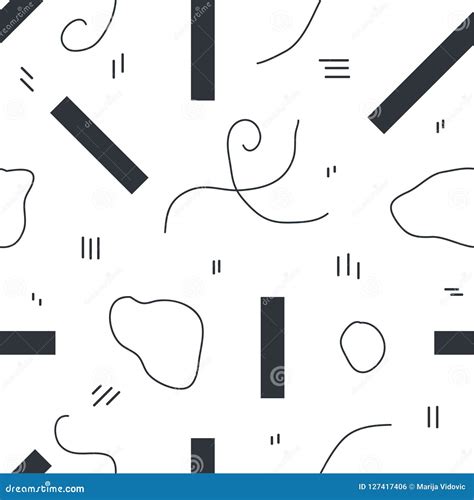 Unique Abstract Seamless Repeating Pattern Geometric And Hand Drawn Elements Modern Style