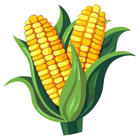 Corn Cartoon Style 2d Vector Flat Icon Premium Ai Generated Vector