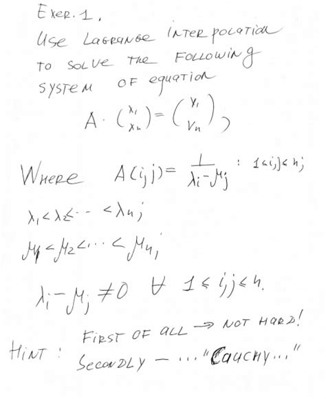 Exer 1 Use Lagrance Interpolation The Following