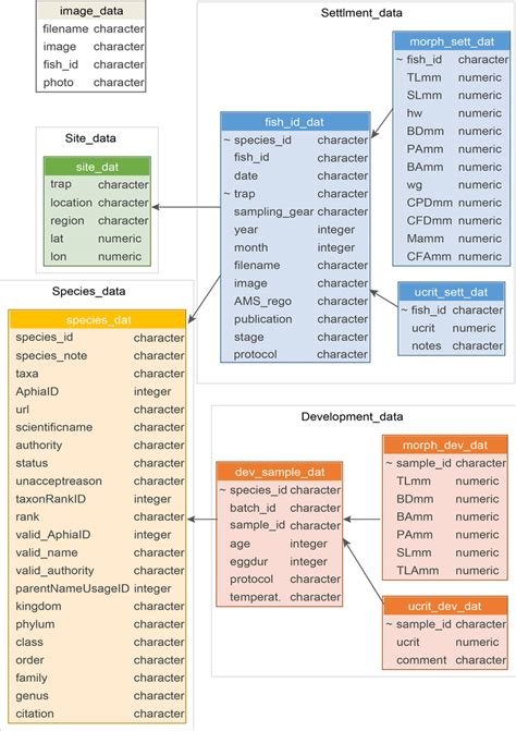 Data Structure Showing The Individual Tables And Their Linkages Download Scientific Diagram