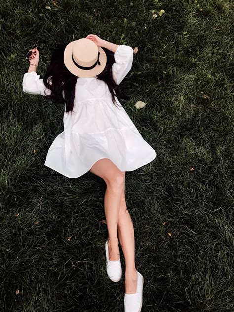Шляпа Девушка Фото Белое Платье Платья Шляпа Идеи для фото
