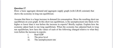 Solved Question 17 Draw A Basic Aggregate Demand And