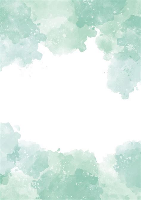 손으로 칠한 파스텔 녹색 수채색 배경 무료 벡터