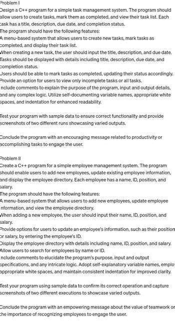 Answered Problem I Design A C Program For A Simple Task Management System The Program Should